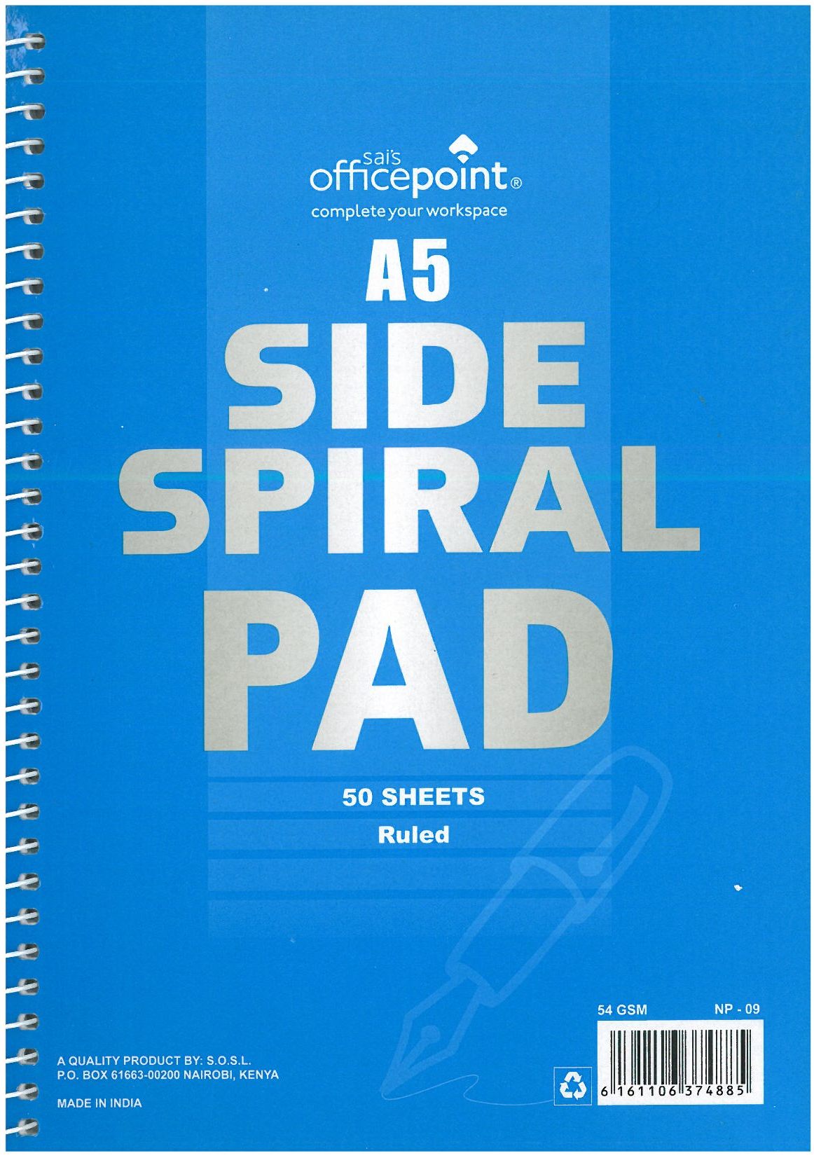 Notebook Side Spiral A5-Officepoint | Chania School Depot