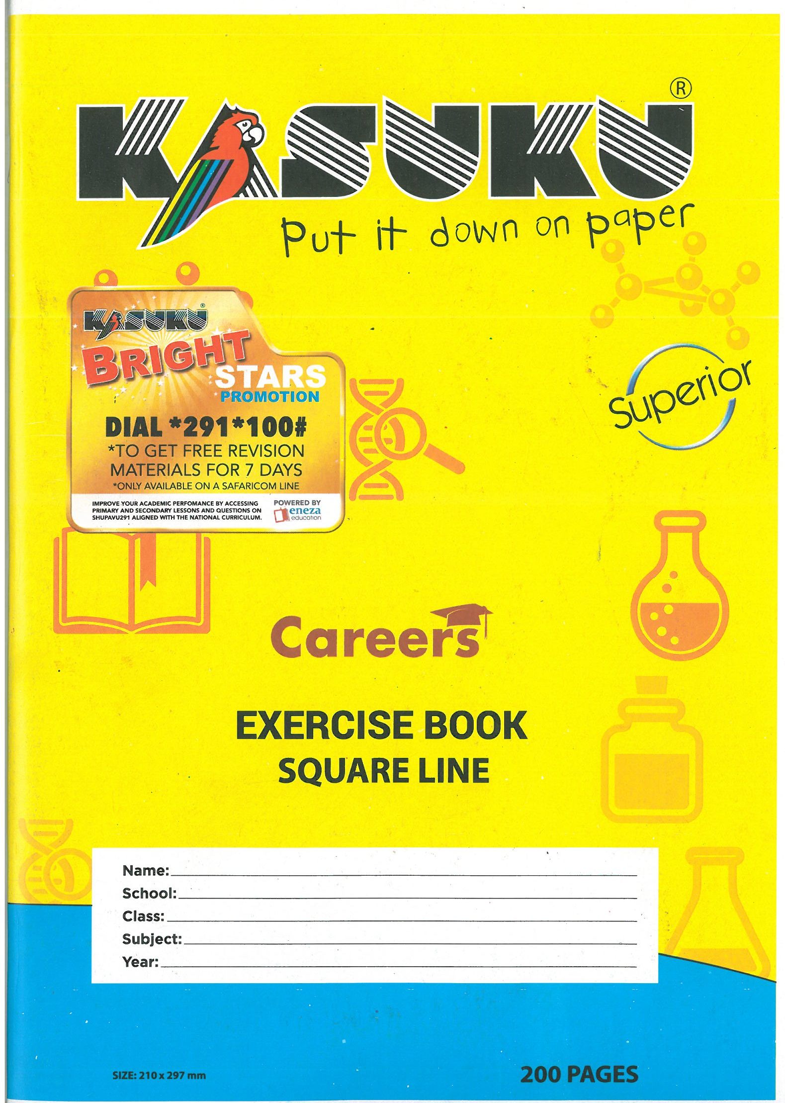 200 Pages Square Ruled A4 Kasuku | Chania School Depot